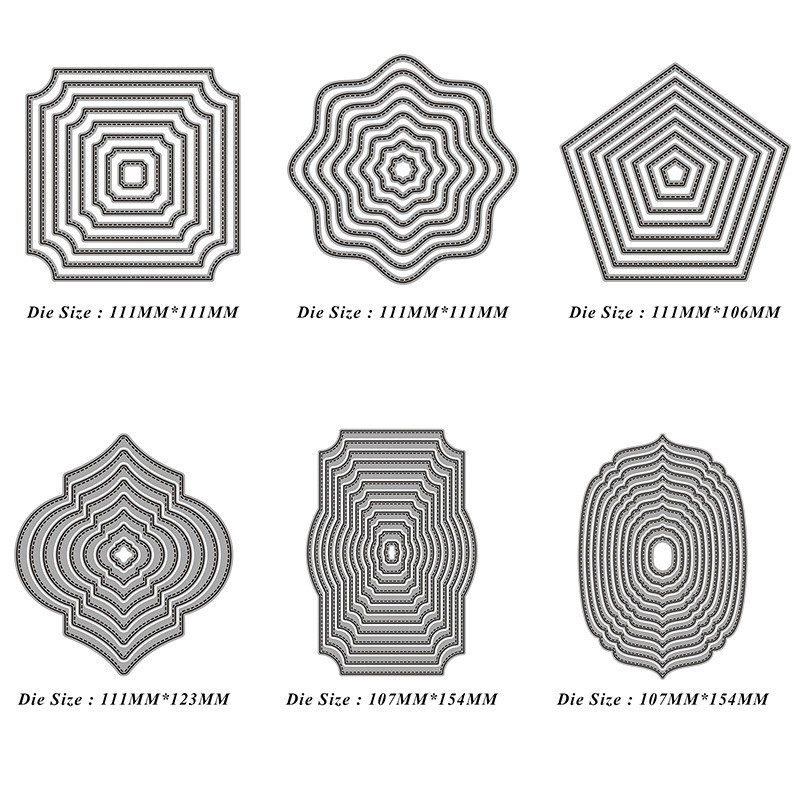 6 Basic Frame Metal Carbon Steel Molds DIY scrapbook Cutting Embossing ...