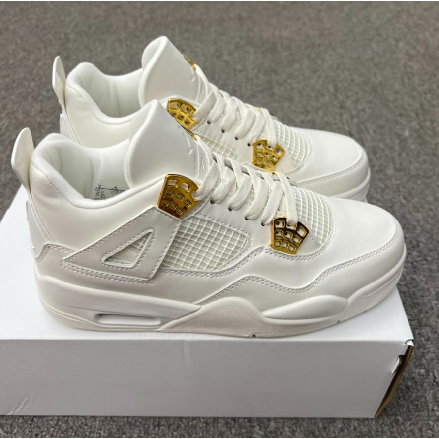 Jordan Air Jordan 4 "Metallic Gold" Wear-Resistant Mid-Top Retro ...