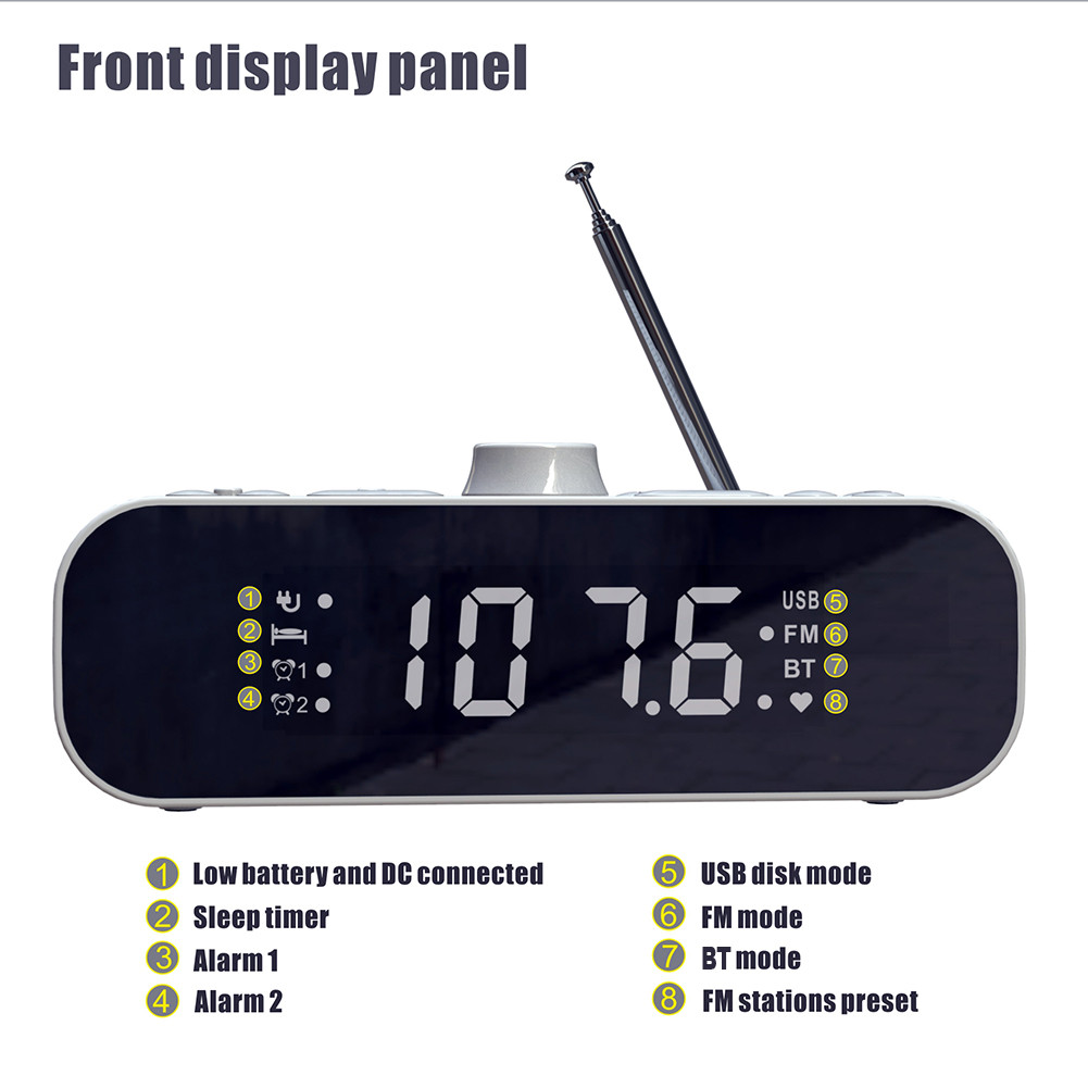 Portable FM Bluetooth Speaker MP3 Player with LED Digital Display ...
