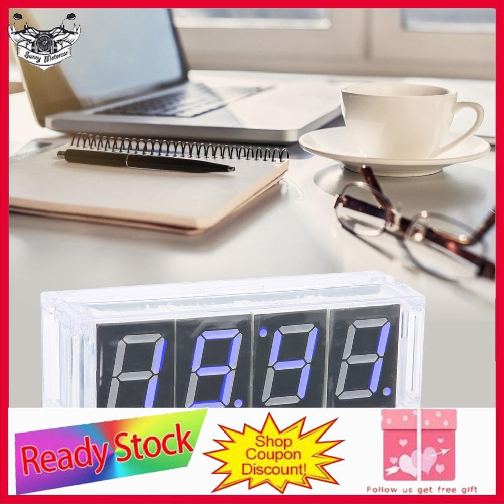Sunnyhousess 4 Digits DIY Clock Kit with Acrylic Case Auto Display Time ...