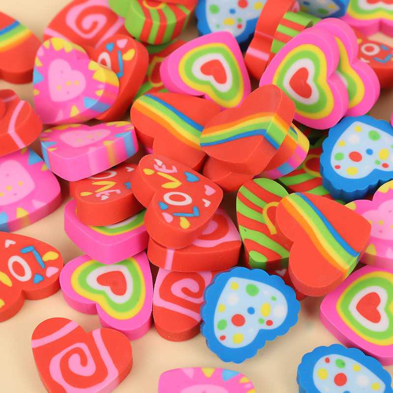 20pcs/bag Creative Valentine's Day Gift Prize Cartoon Mini Love Eraser ...