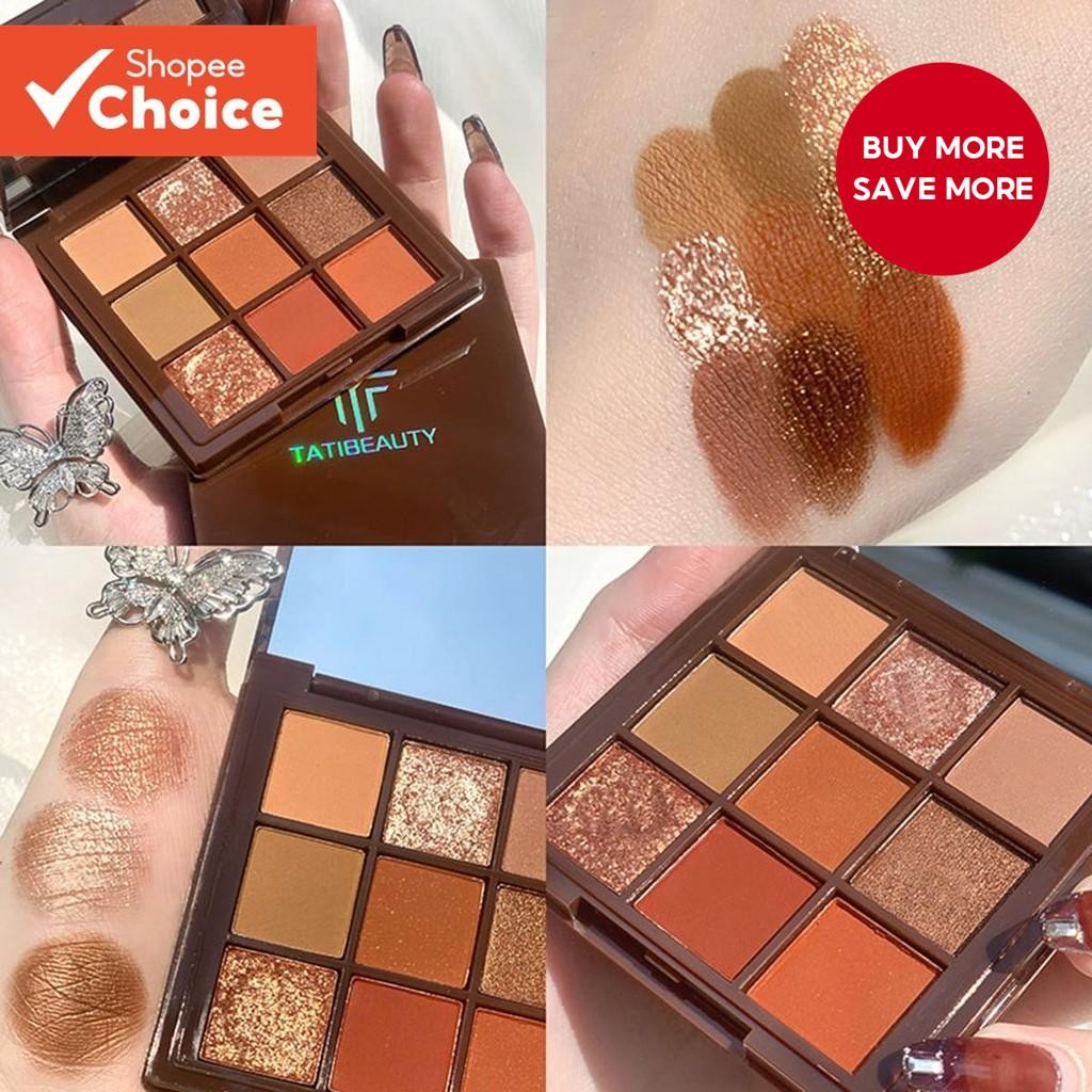 9-color eye shadow plate, bright ground color, gold foil, chocolate ...