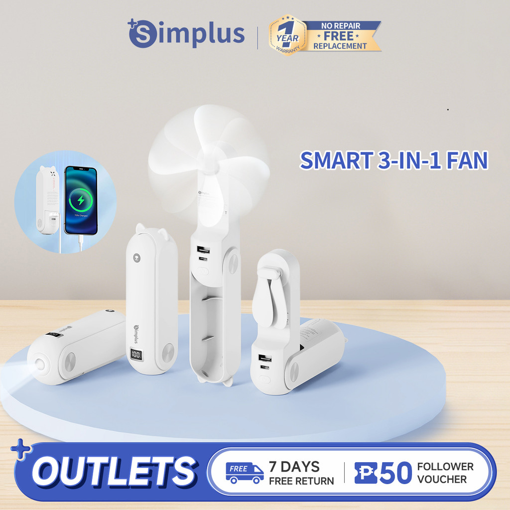 Simplus Pocket Fan Mini Rechargeable Handheld Cooling Electric Fan With ...