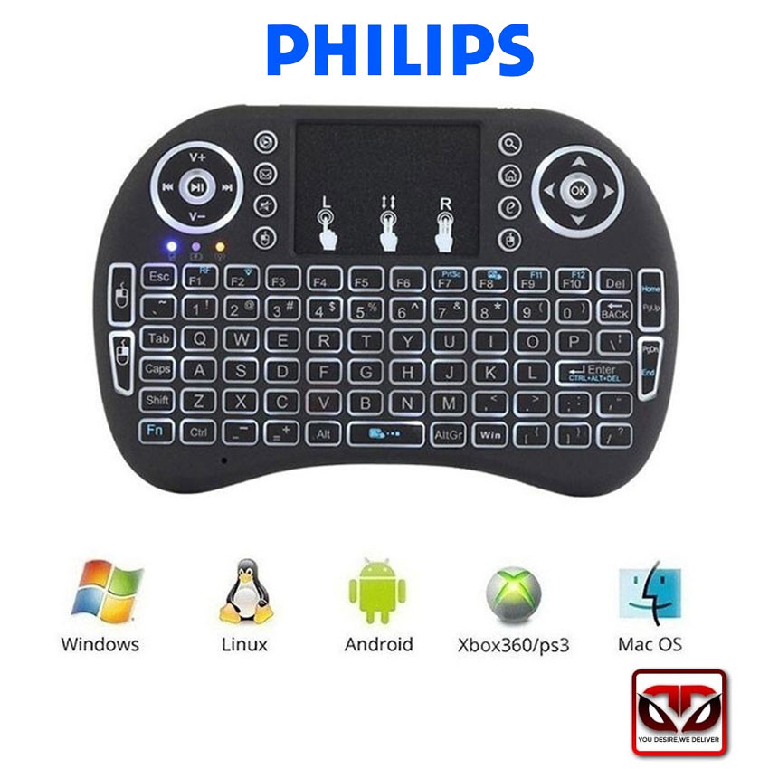 PHILIPS Mini i8 2.4GHz Mini Wireless Keyboard with Touch-pad Mouse ...