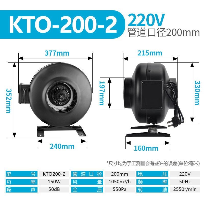 Round Turbo Powerful Supercharged External Rotor Coaxial Fan Kitchen ...