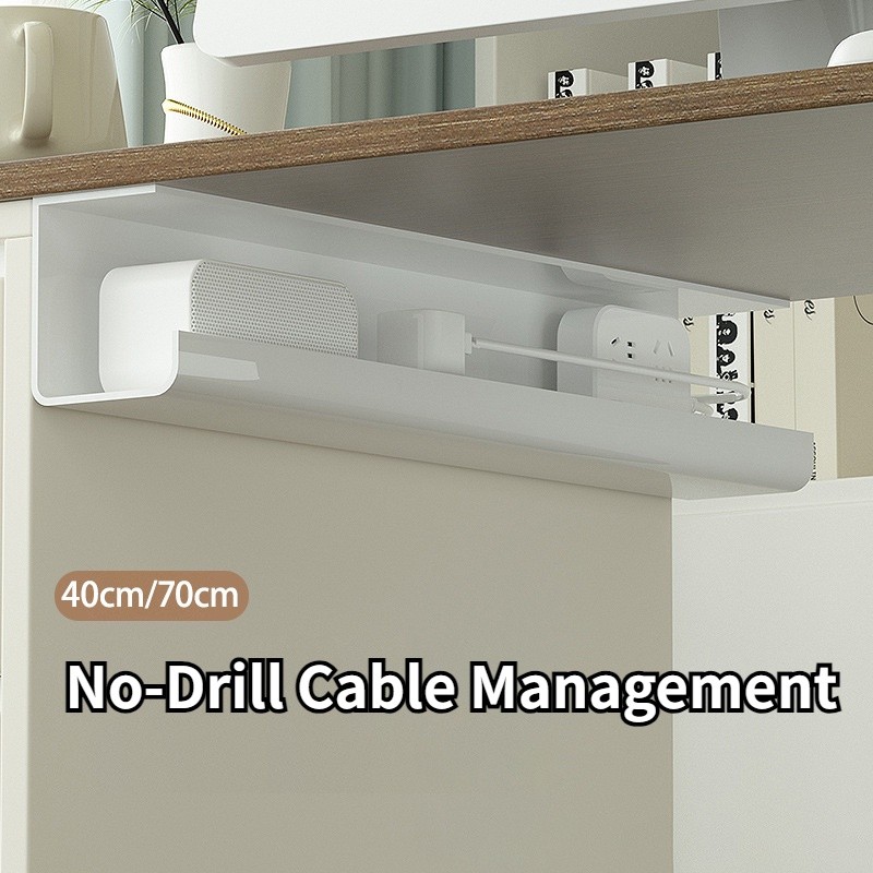 【COD】Under Desk Cable Management Under Table Cable Tray No-Drill Cord ...