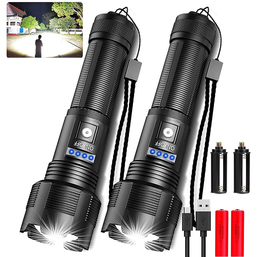 9900000LM Most Powerful LED Flashlight Aluminum Alloy Flashlights 18650 ...