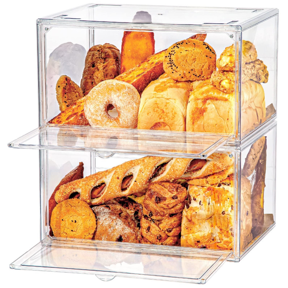Acrylic Transparent Display Case Cake Box 3 Layer Stackable Storage ...