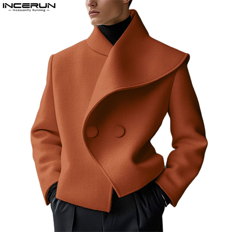 INCERUN Men Vintage Long Sleeve Asymmetric Collar Casual Blazer ...