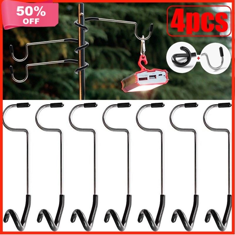 Stainless Steel Tent Pole Lamp Hook Multifunctional Portable Light ...