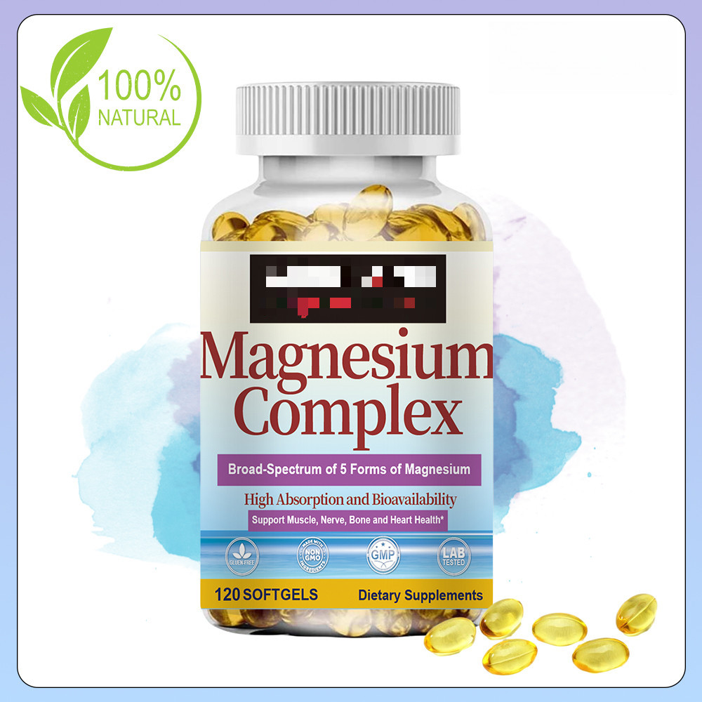 5-in-1 Magnesium Complex Supplement 500mg 5 Forms High Absorption for Sleep Heart Health ...