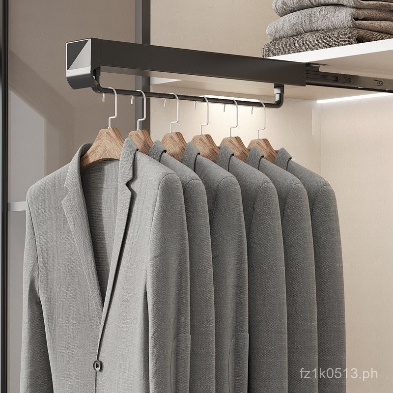 Pull-Out Wardrobe Vertical Clothes Rail Hanging Rack Top-Mounted ...