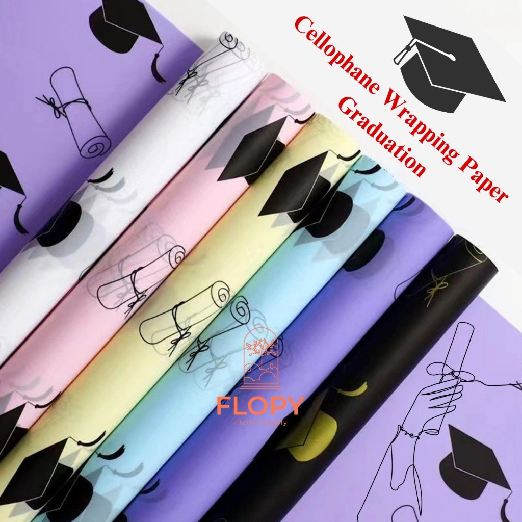 [ 5 Sheets ] FWGR Graduation Motif Paper / Wrapping Flower / Bouquet ...