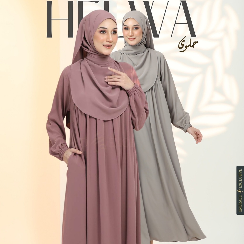 HELWA Abaya matching Shawl by Emerald Exclusive [Umrah Haji, Raya ...