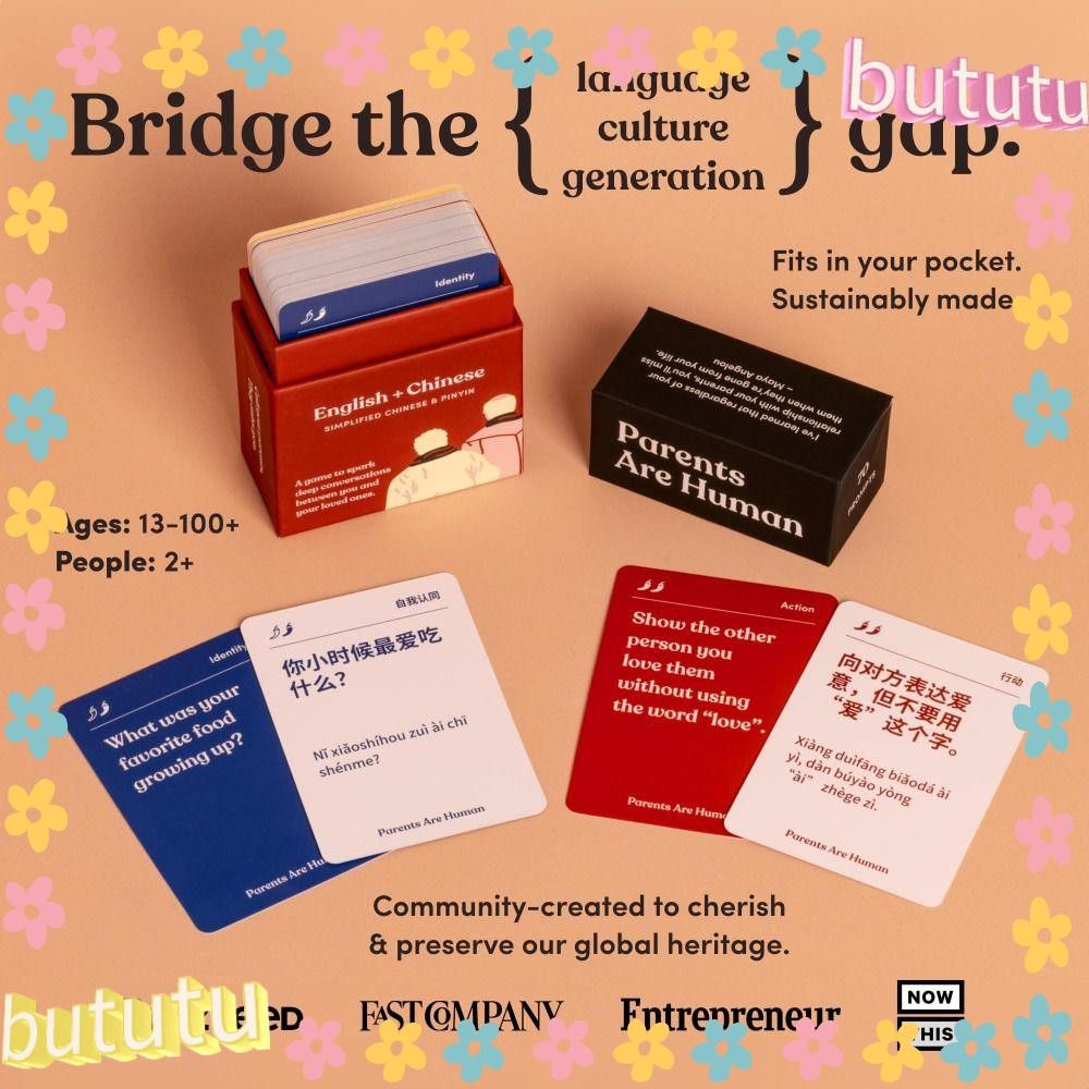 BUTUTU Bilingual Conversation Cards, Couple Card Coated Paper Challenge ...