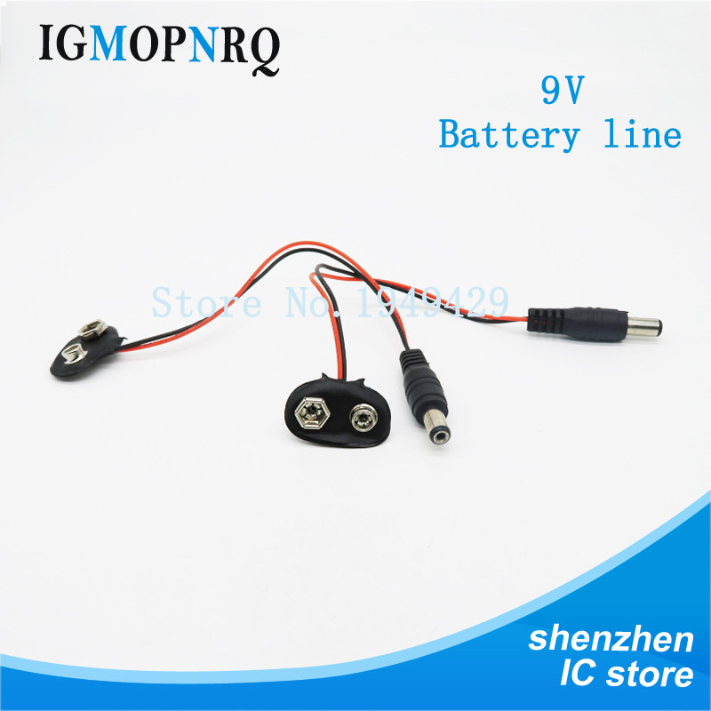 10pcs Experimental 9v Battery Snap Power Cable To Dc 9v Clip Male Line