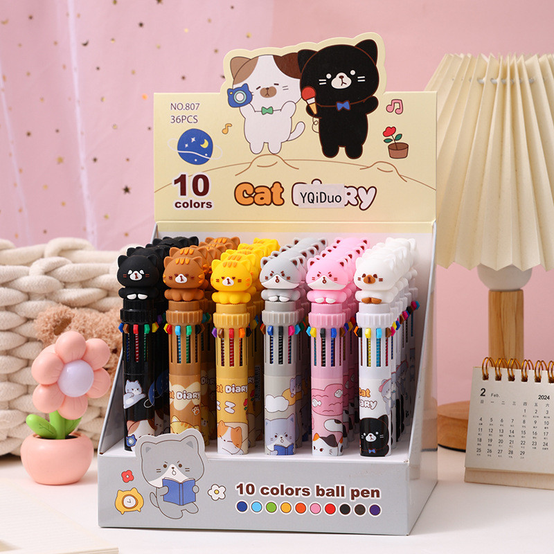Viral!! 10 COLORS MECHANIC GEL PENS DIFFERENT INK SULKY MOTIF PAINT ...