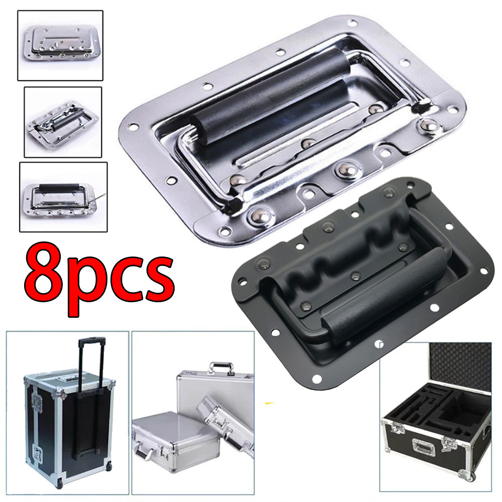8Pcs/set Case Recessed Handle Speaker Box Metal Handle with Rubber Grip ...
