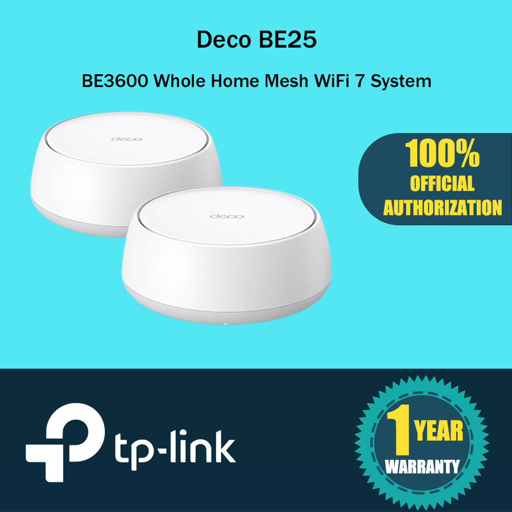 TP-Link WiFi-7 Deco BE25 BE5000 Whole Home Multi-Gigabit Mesh System, up to 3.6Ghz Dual Band ...