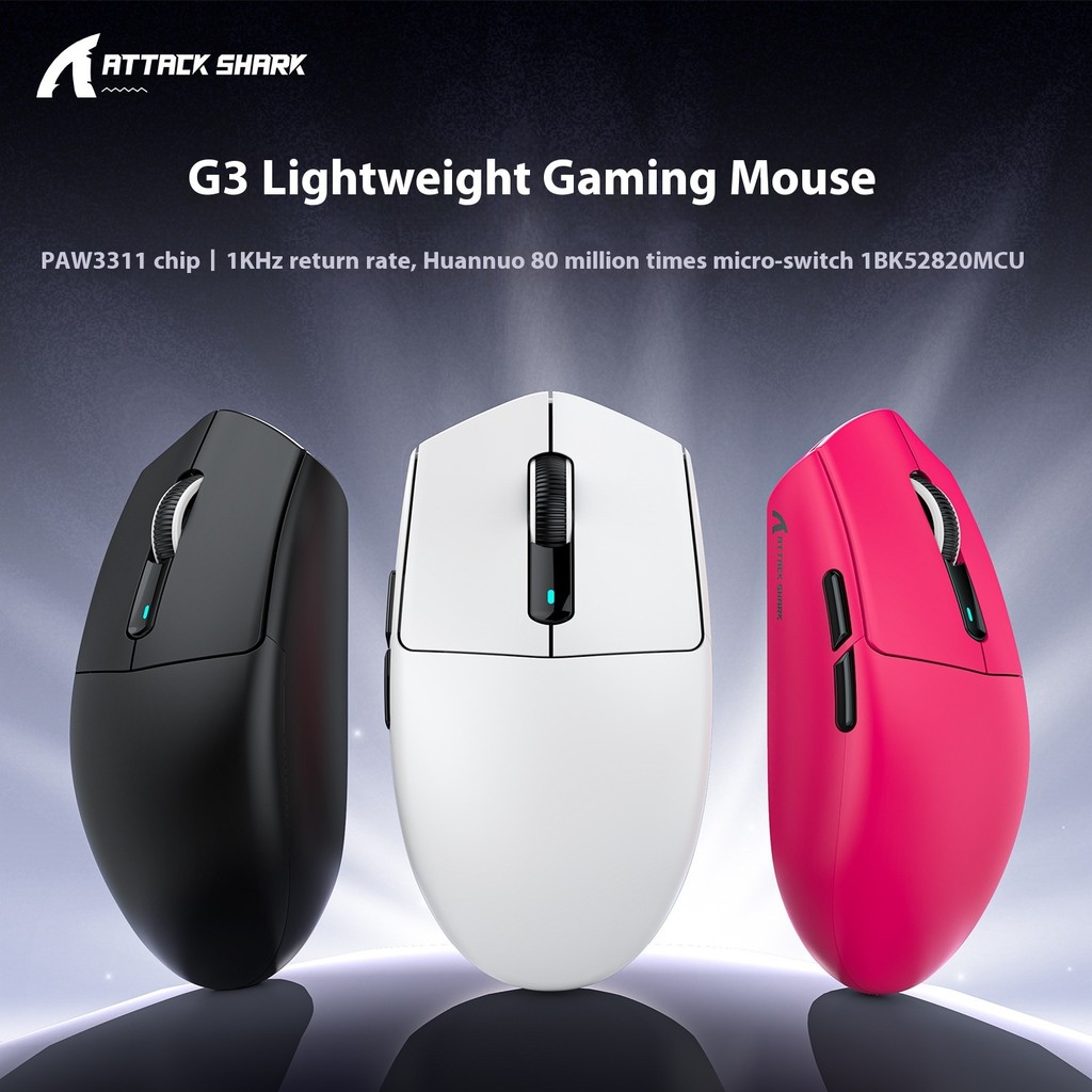 ATTACK SHARK G3 Wireless Gaming Mouse – Tri-Mode, Lightweight, Long ...
