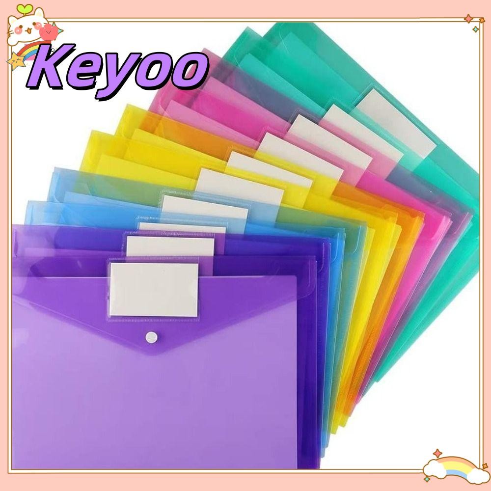 [KEYOO] 6 pcs Binder Folders, A4 Binder Pocket, Colorful Plastic Snap ...