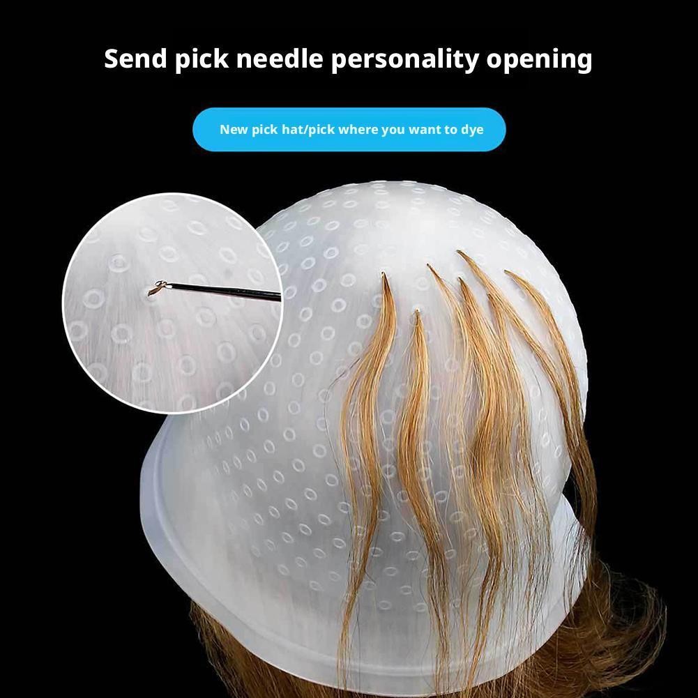 Silicone Cap Reusable Pick Dye Head Cover Hair Coloring Cap Hair Salon ...