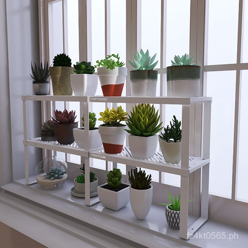 Desktop Office Desk Long Flower Stand Flower Rack Bay Window Storage ...