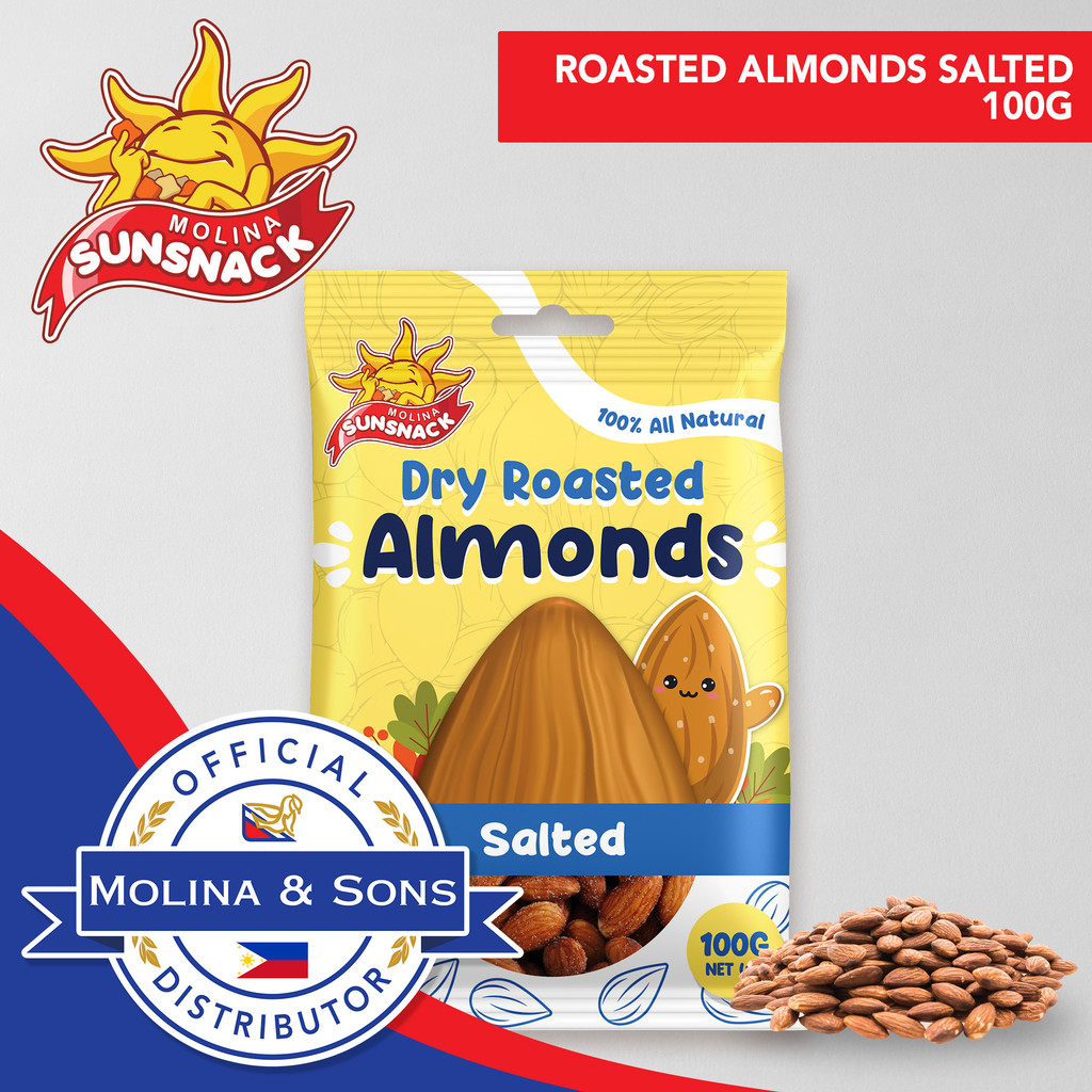Sunsnack Roasted Almonds Salted 100g | Shopee Philippines
