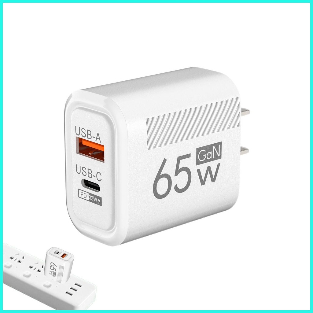 PD Charger Block 2-Port Fast Plug Charging Block Portable Phones Quick ...