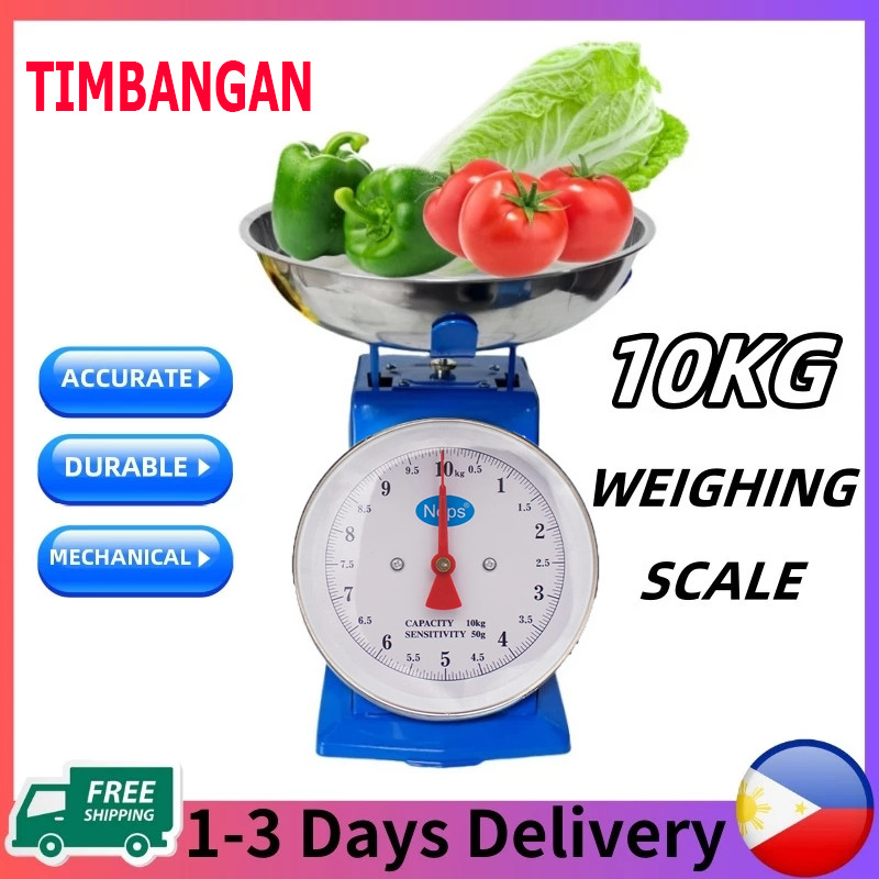 TIMBANGAN 10 KILOGRAMS Stainless Kitchen Spring Scale Small Bowl Type ...