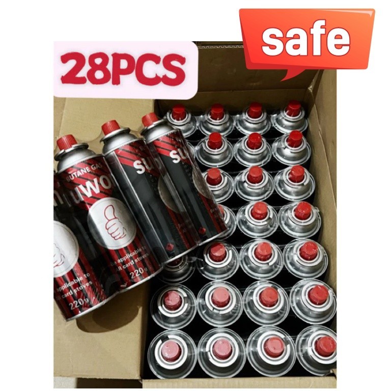 28pcs-220g SUWAN safe butane gas 1 box for portable gas stove butane ...