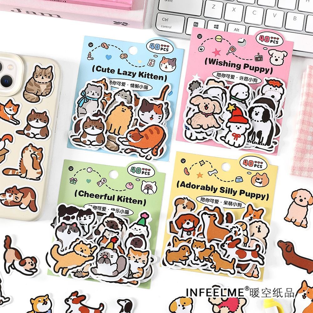 Cdaily|40 Sheets Accompany You Cute Adhesive Sticker Pack Korean Cute ...