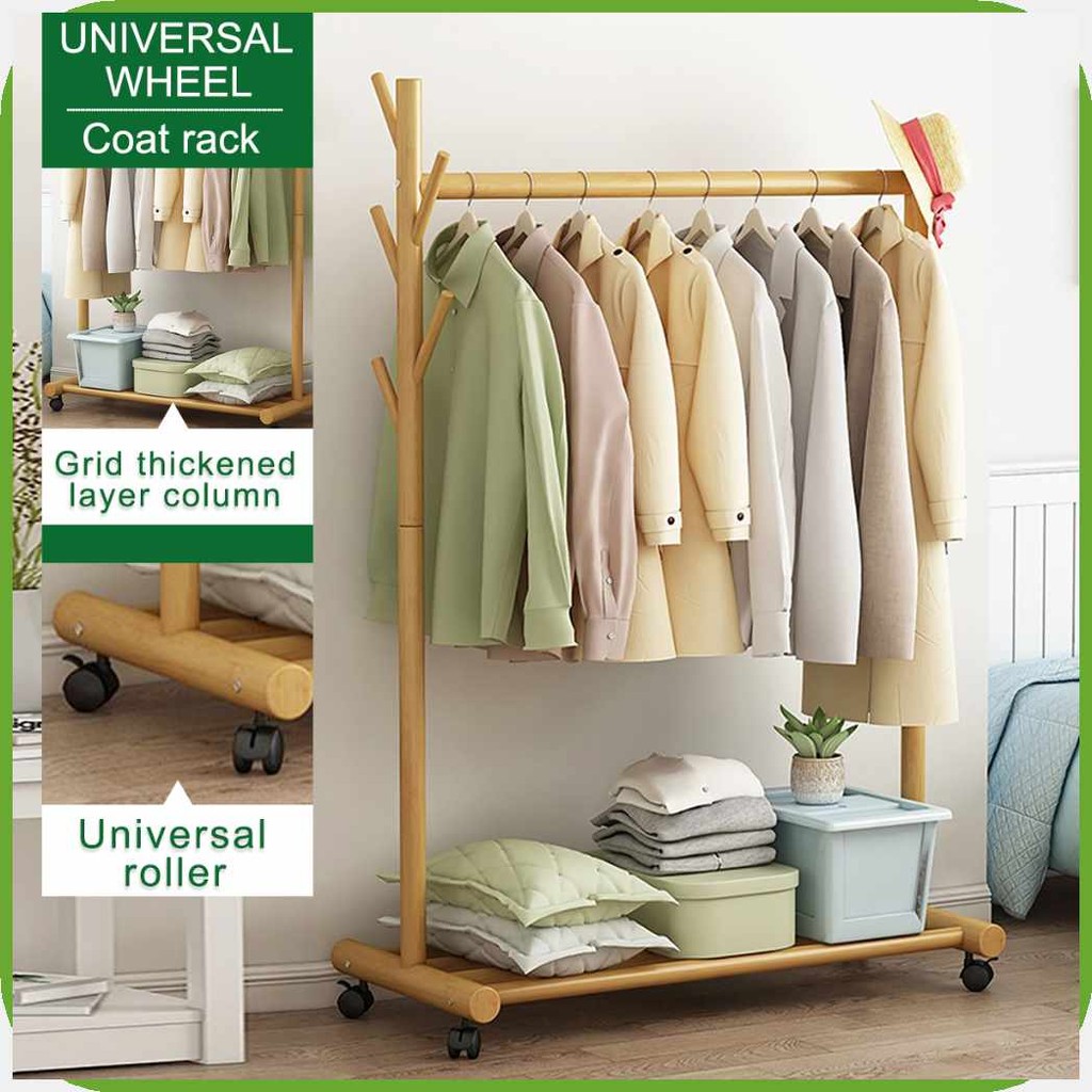 Clothes%E`Rack|mk+With&r`Wheels;l`Solid;U`Wood;z`Modern;K`Clothing;D ...
