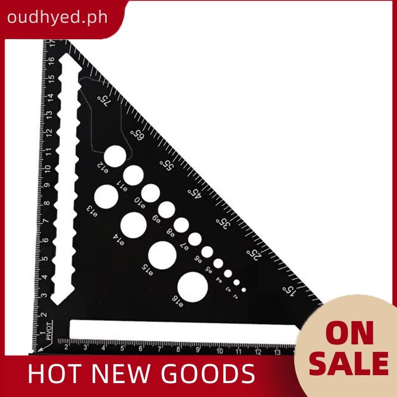 PHOU Triangle Ruler 7inch Aluminum Angle Protractor Speed Metric Square ...