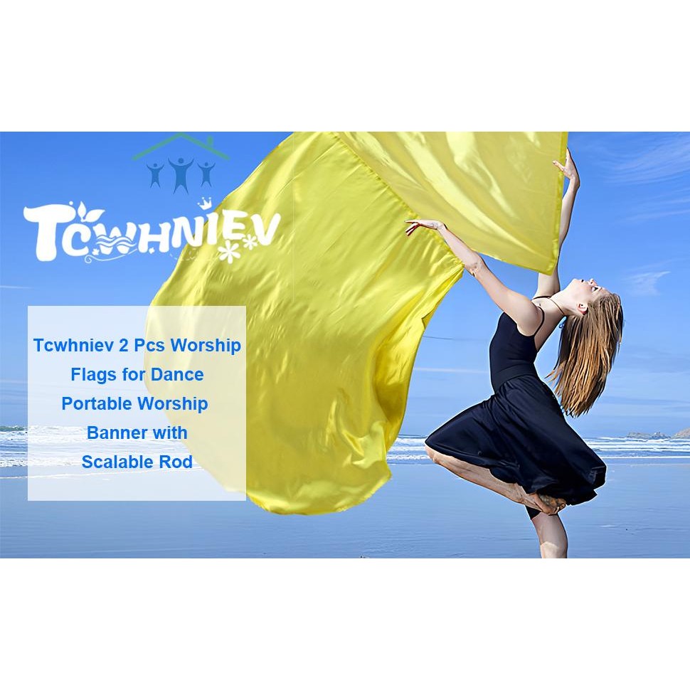 2Pcs Worship Flags Portable Worship Banner with Scalable Rod ...