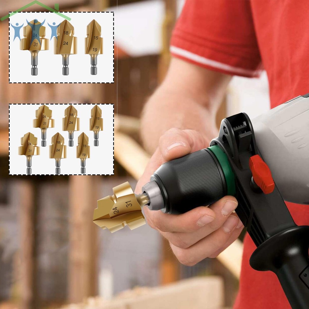 3/6Pcs PPR Lifting Stepped Drill Bit Set Pipe Reaming Drill Bit Water ...