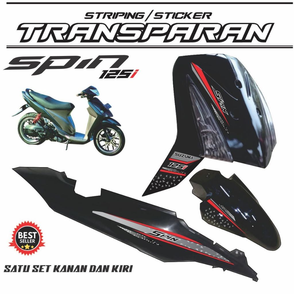 TRANSPARENT UV STRIPING SUZUKI SPIN 125 STICKERS SIMPLE DESIGN ...