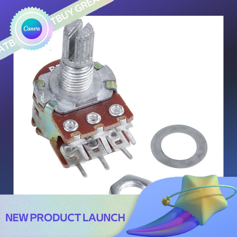 1 pcs silver metal B50K 50K ohm 6-pin dual trim potentiometer 3.8*2.8*1 ...