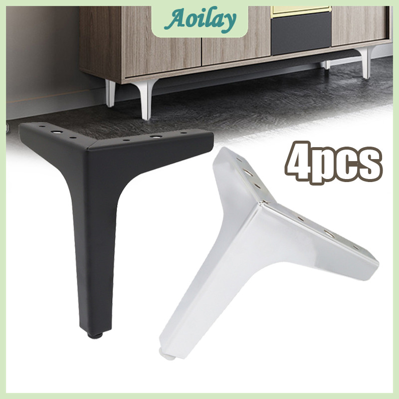 4Pcs 10cm Metal Sofa Leg Heavy Duty Iron Triangle Furniture Feet Y ...