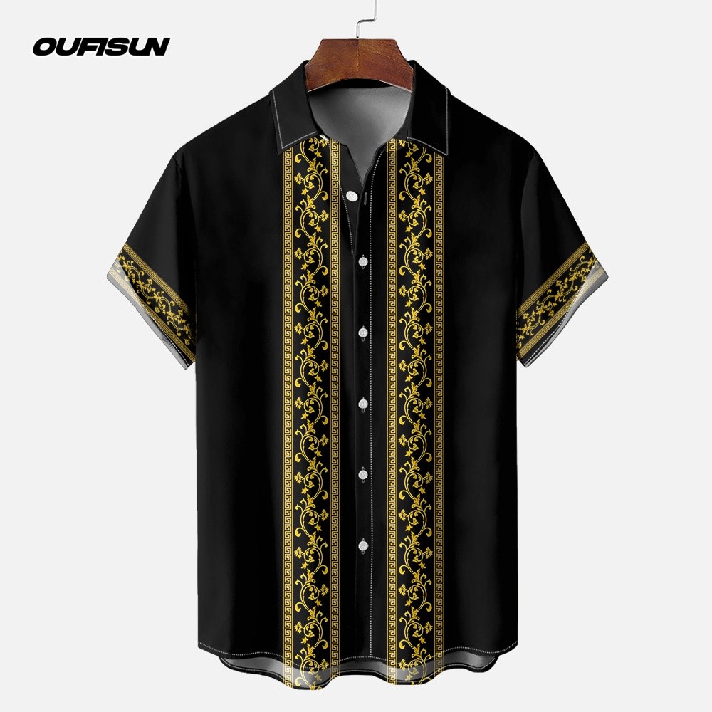 2025 Summer New Ethnic Style Chinese Stand Collar Short Sleeve Shirt ...