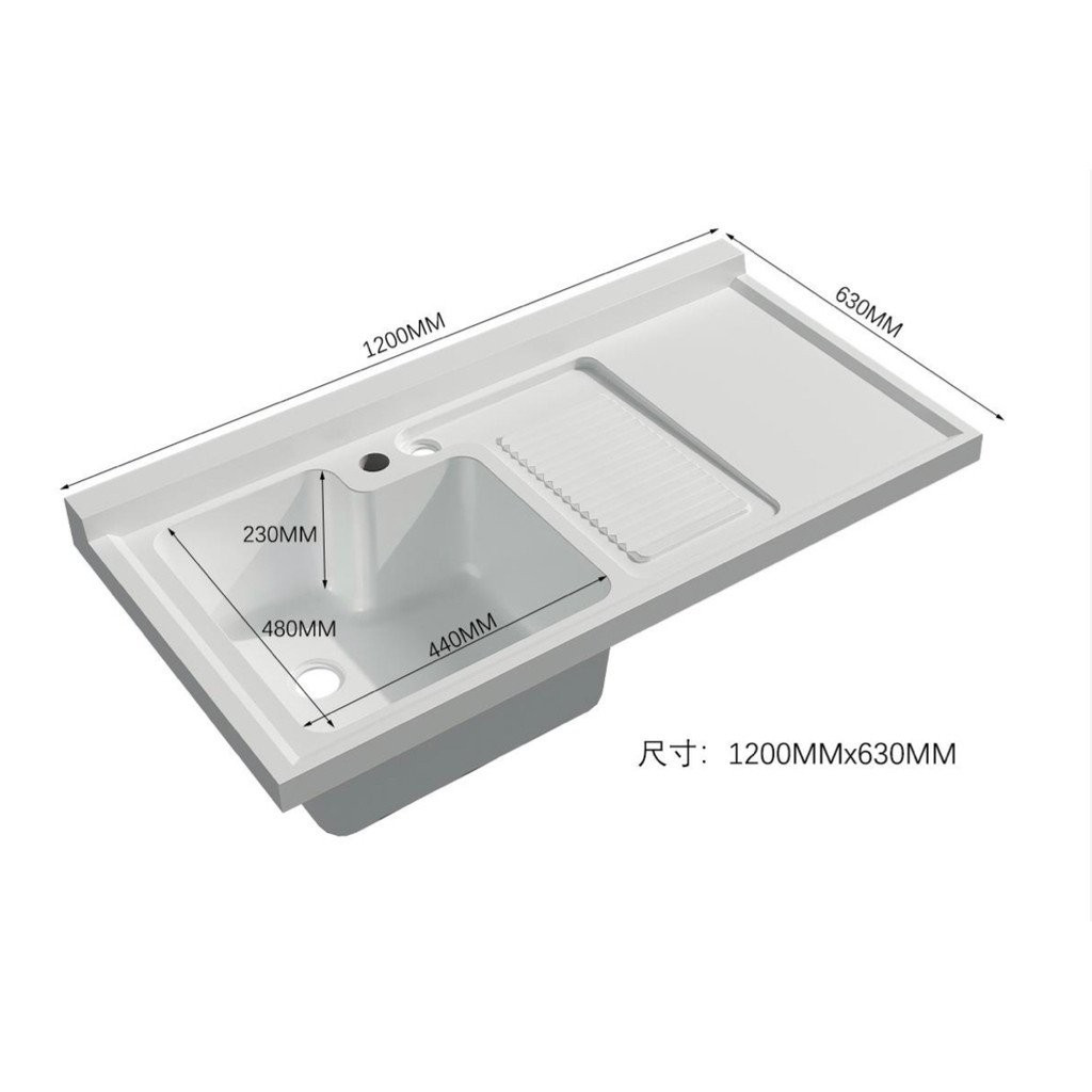 2024Artificial Stone Integrated Laundry Basin Large Sink with Washboard ...