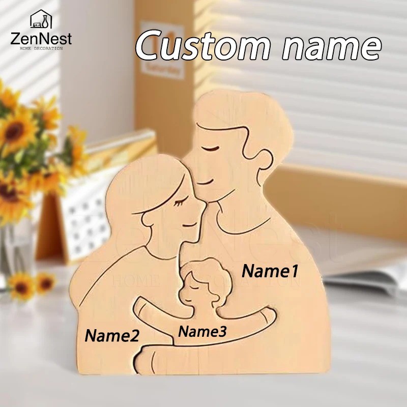 Custom Name Wooden Home Decorations Personalized Home Puzzles Warm Home ...