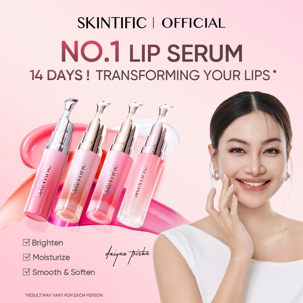 SKINTIFIC Peptide Brightening Lip Serum Brighten Even and Smoothen tinted Lip Balm pink lip ...