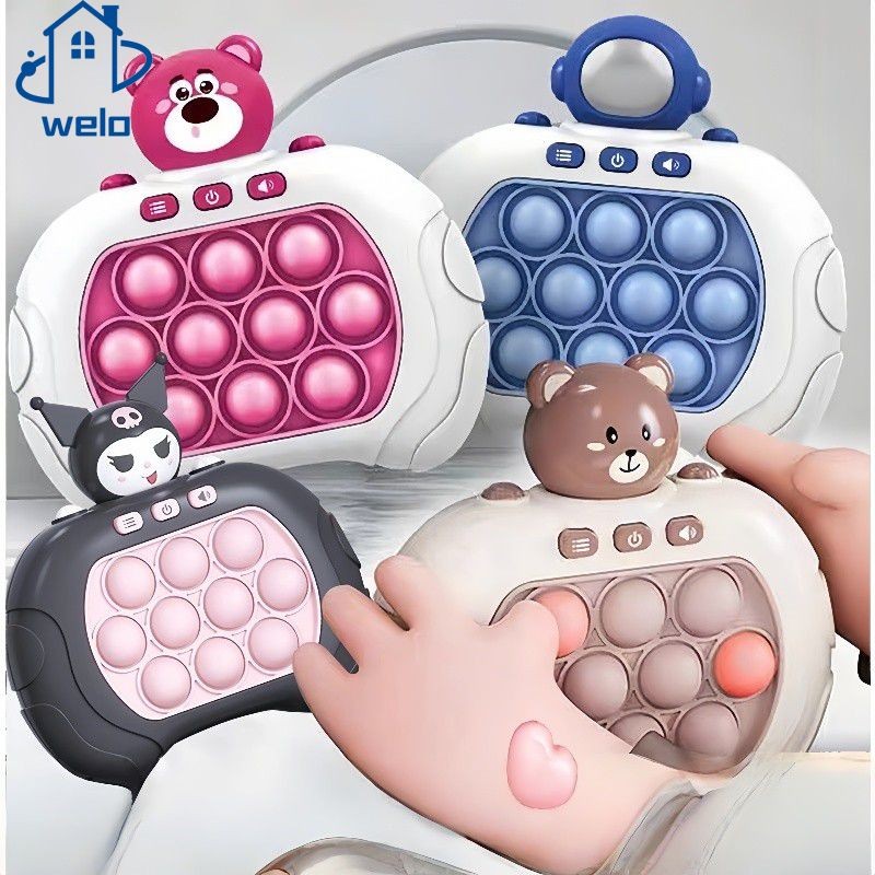 WELO Electronic Quick Push Bubble Game Handle Toys Pop Up Light Fidget ...