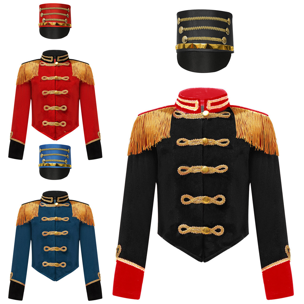 Yeahdor Kids Circus Ringmaster Costume Drummer Cosplay Performance ...