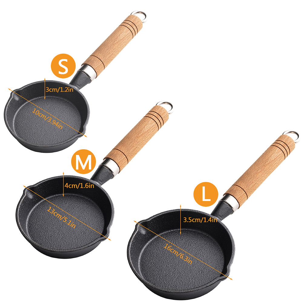 10/13/16 Cm Cast Iron Cook Pan Non-Stick Pancake Pan for Indoor and ...