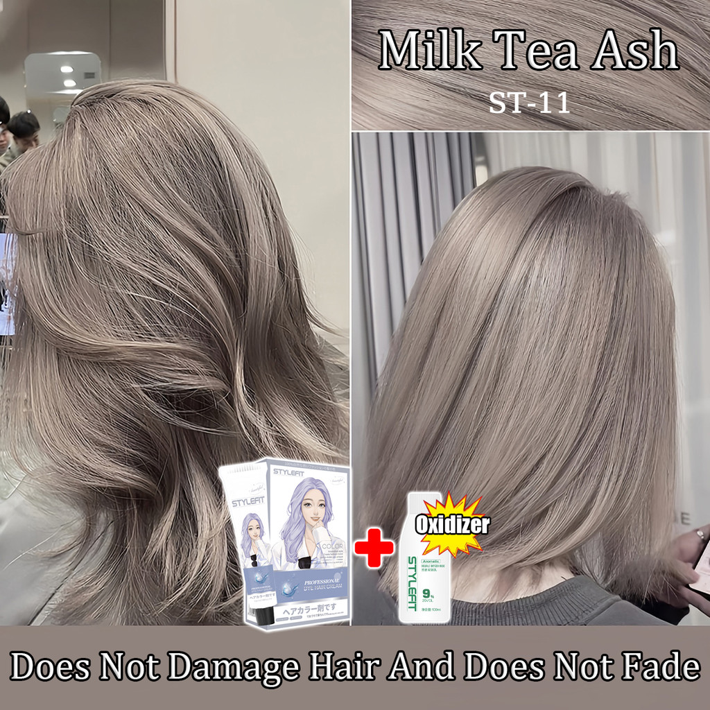 STYLEFIT Milk tea ash Hair Color 2024 Popular Color | Shopee Philippines