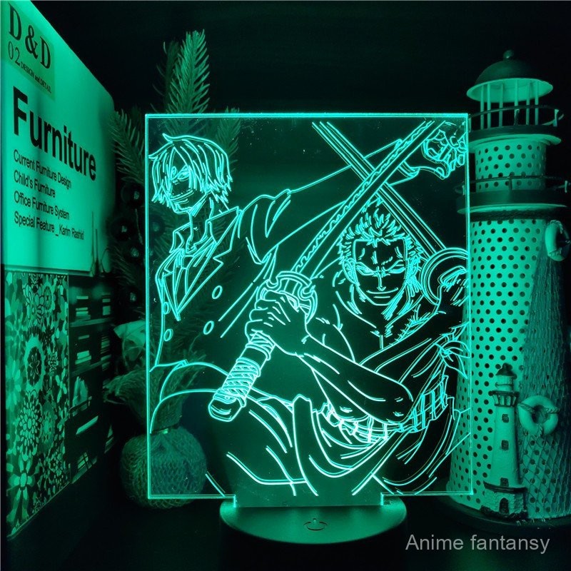 One Piece 3D Led Lamps Luffy Ace Sunshine Pirate Ship Roronoa Zoro with ...