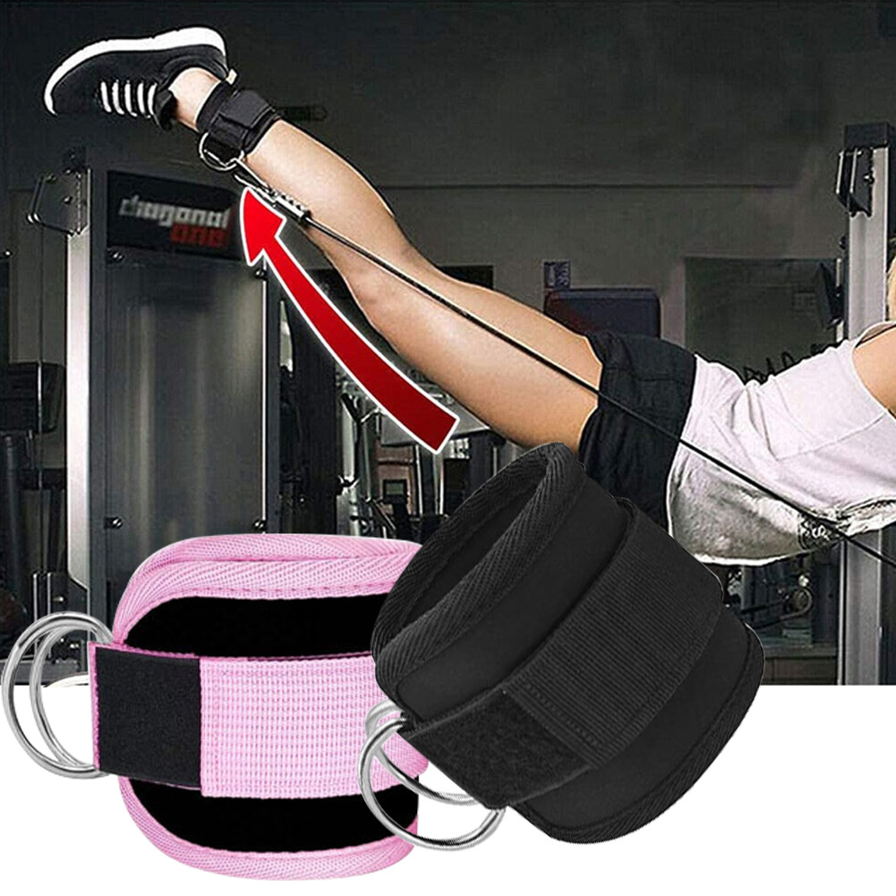 Fitness Ankle Straps Padded Adjustable Double D-ring Ring Leg Bind Belt ...