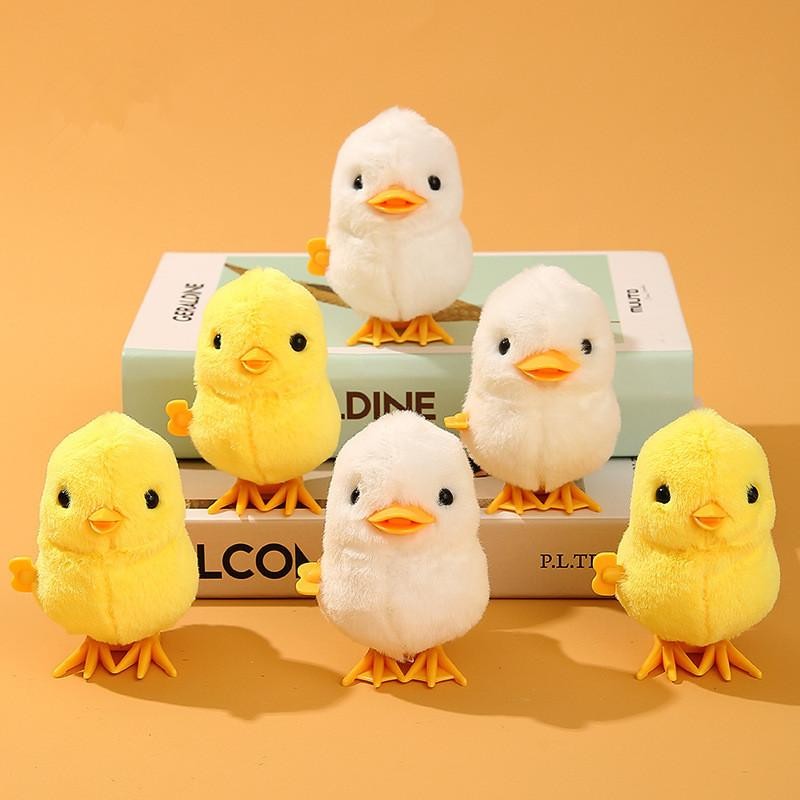 Kawaii Yellow Jumping Chicken Plush Toys Creative Moveable Chain ...